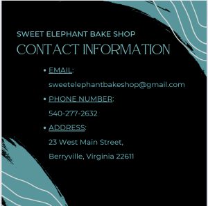 Contact – Sweet Elephant Bake Shop